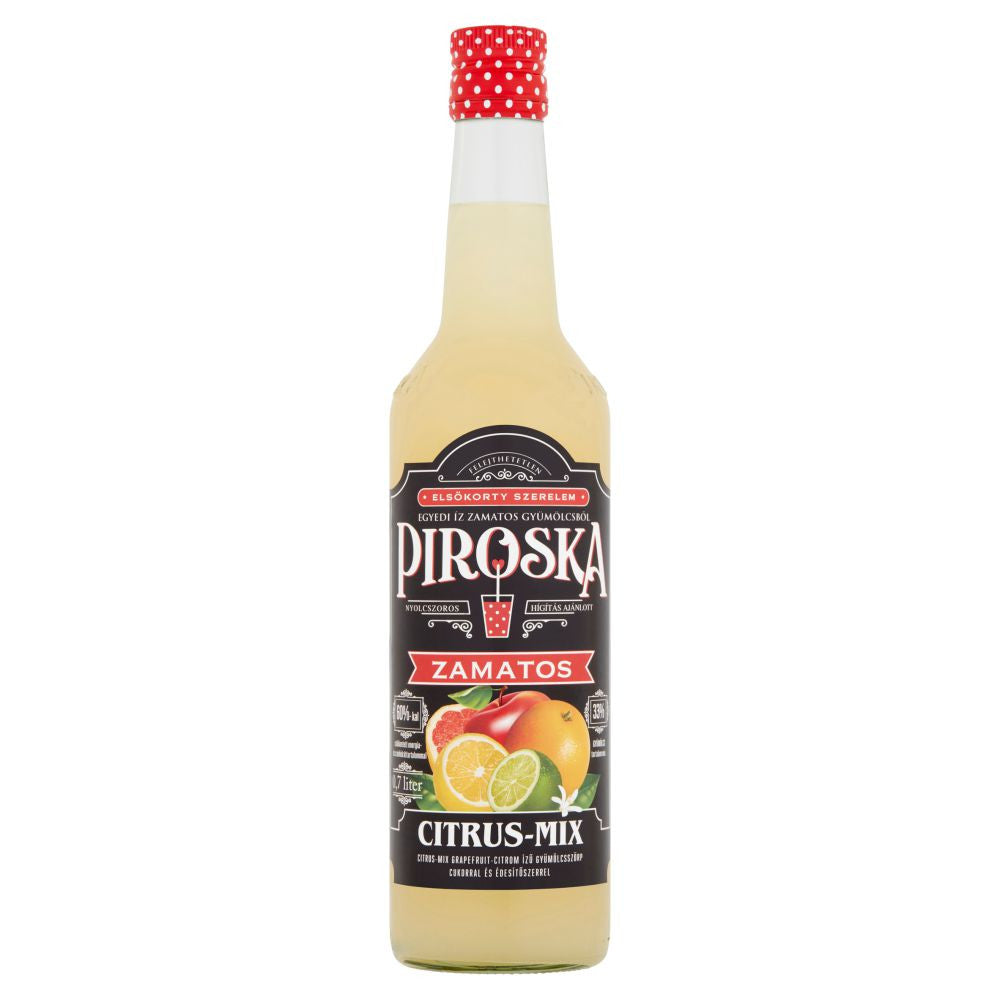 Piroska zamatos szörp, citrus mix, üveges 0,7l/ Piroska citrus mix ...