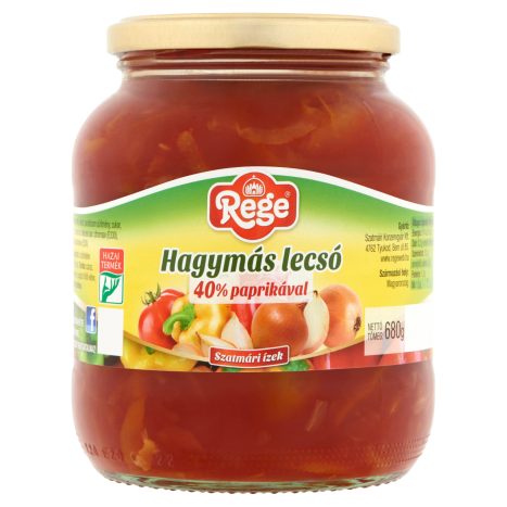 Hagymas lecsó, Rege, 680g/naturlig lecsó 680 g med 40% paprika – SweHun.com